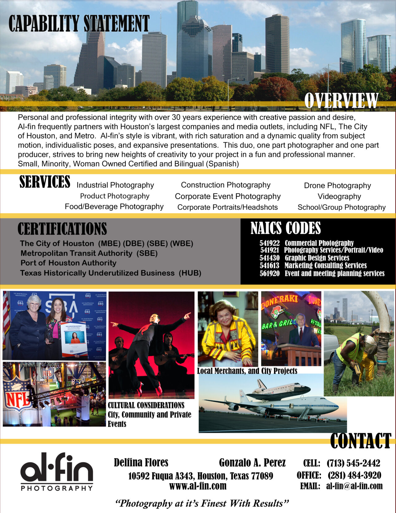 Capability Statement | Al-Fin Photography